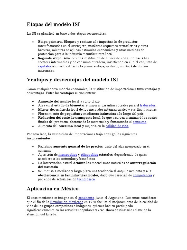 Etapas Del Modelo ISI | PDF | México | Economias