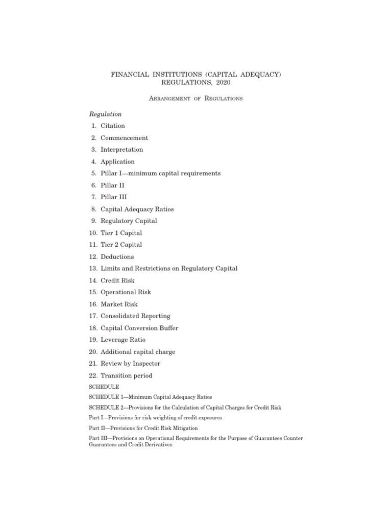 Capital Adequacy Regulations 2020 | PDF | Corporations | Financial Services