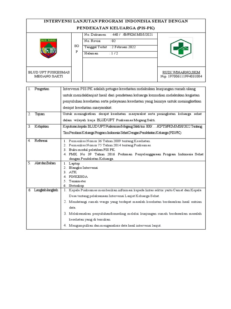 Sop Intervensi Lanjut 2022 | PDF | Pengembangan Diri