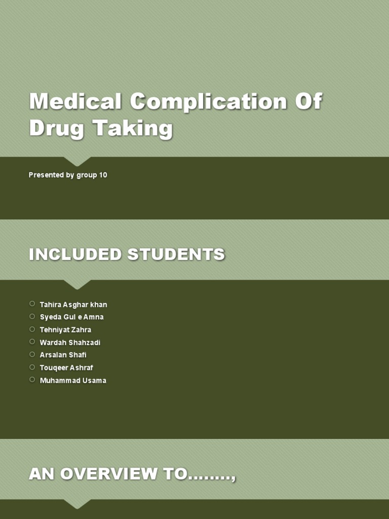 Medical Complications from Drug Use | PDF | Clinical Medicine | Public ...