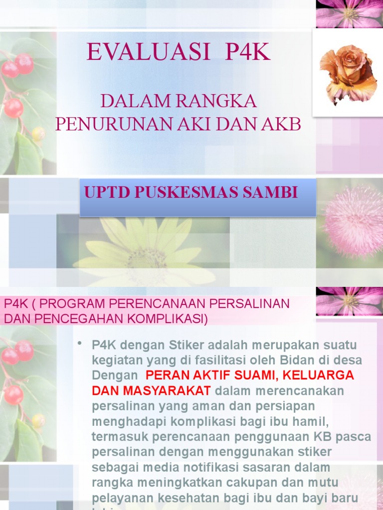 Evaluasi P4K: Dalam Rangka Penurunan Aki Dan Akb | PDF