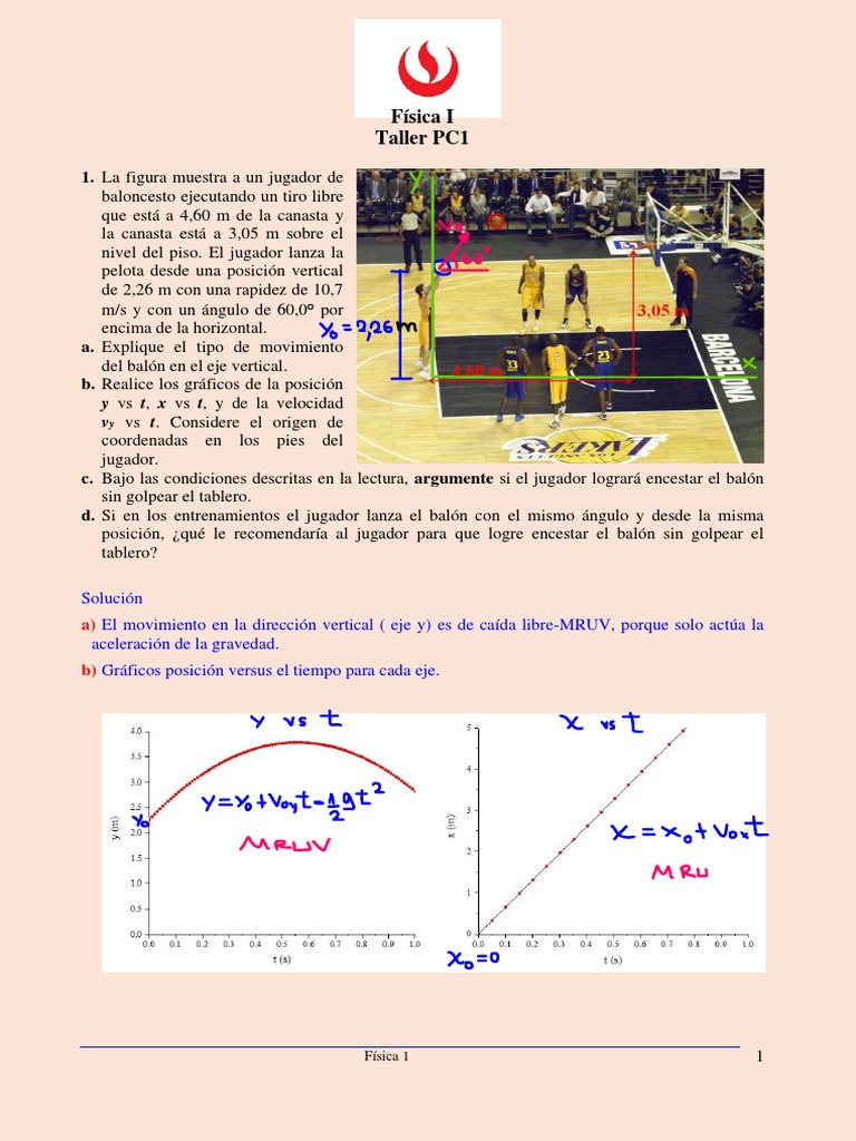 Taller Integrador PC1 - SOL VERSIÓN 1 | PDF | Física | Mecánica