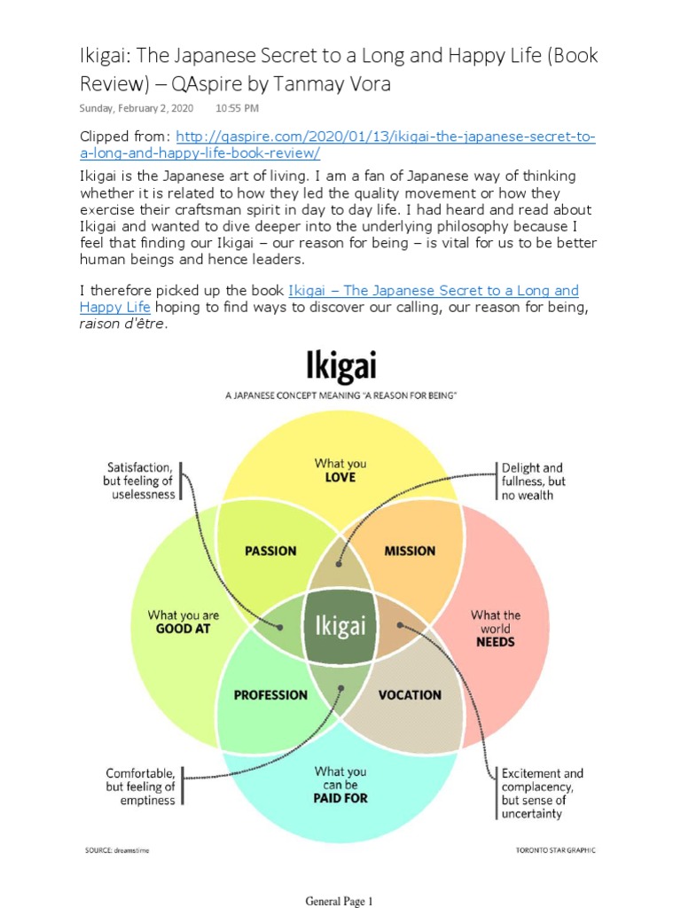 Ikigai The Japanese Secret To A Long and Happy Life (Book Review ...