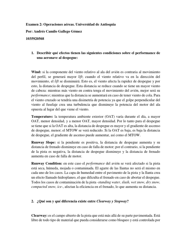 Examen 2 Op. Aéreas | PDF | Herida | Pista