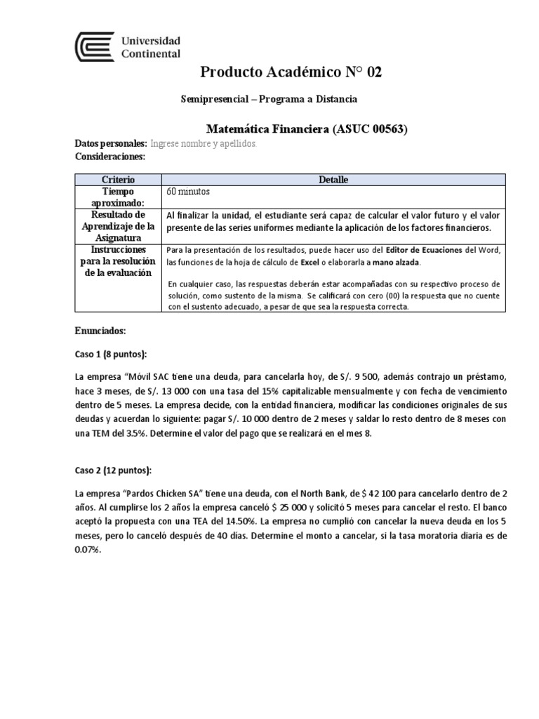 Producto Académico #02 - 2P | PDF