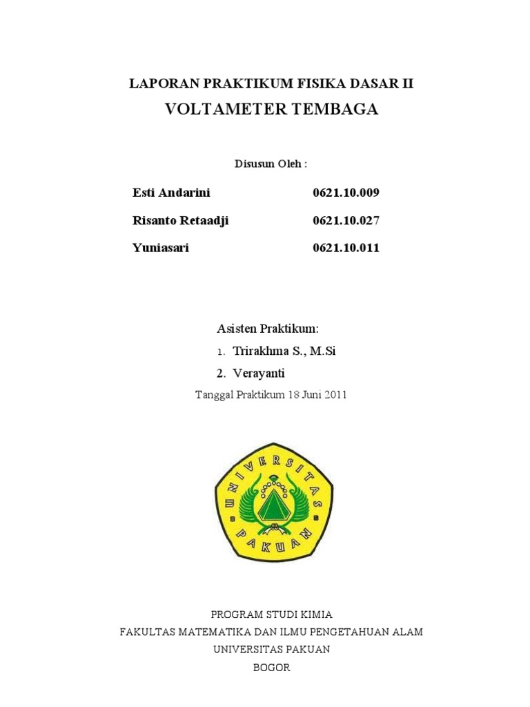 Voltameter Tembaga dalam Praktikum Fisika | PDF | Sains & Matematika