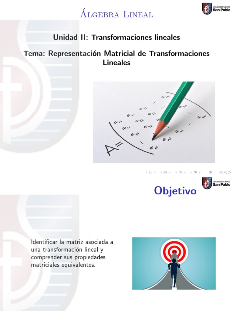 Representación matricial de transformaciones lineales | PDF | Mapa lineal | Matriz (Matemáticas)
