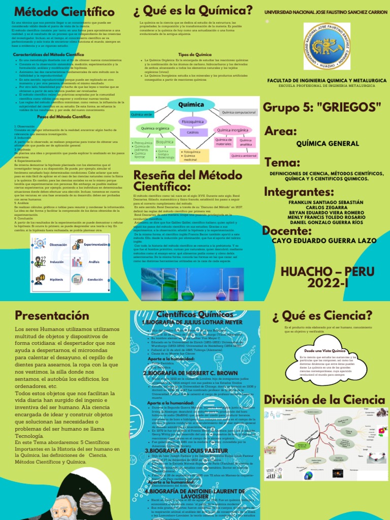 Triptico de Quimica Trabajo-05-09-2022 | PDF | Método científico | Química