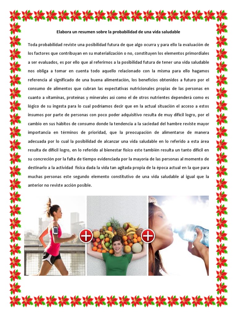 Resumen Sobre La Probabilidad de Una Vida Saludable | PDF