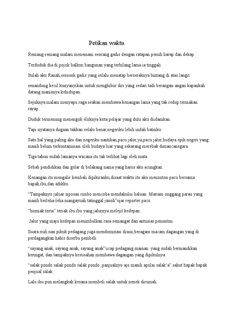 Cerpen Kampung Kenangan Karya Sri Ramda Oktavia | PDF