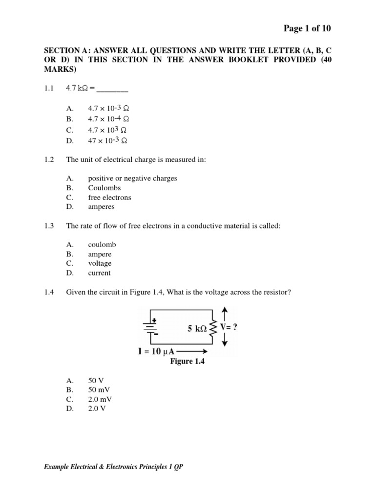 EEP1 Sample2 QP | PDF | Series And Parallel Circuits | Electrical Network