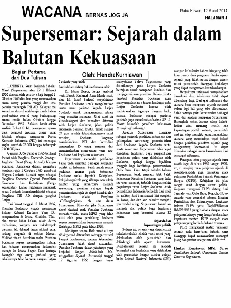 Supersemar: Awal Perubahan Kekuasaan | PDF