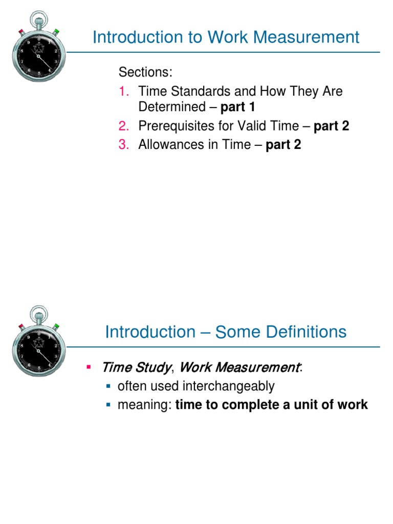 5-A Intro To Work Measurement - p1 Ams Mar18 17 0 | PDF | Standard ...