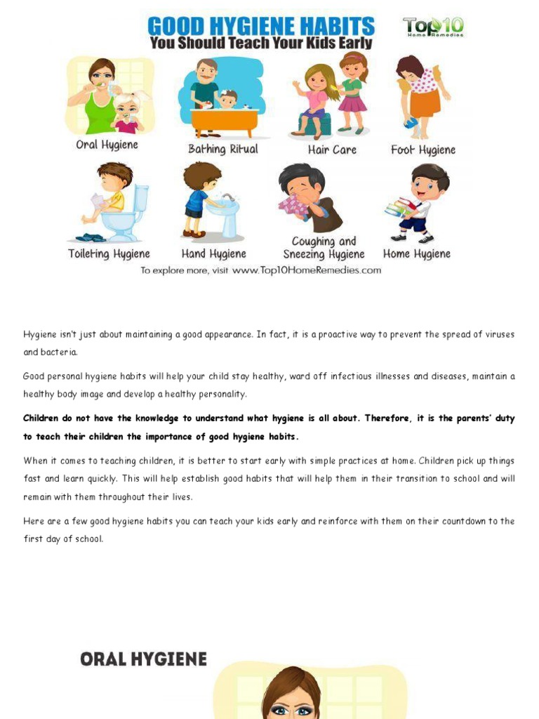 Hygiene Habits Presentation Pdf Oral Hygiene Hygiene