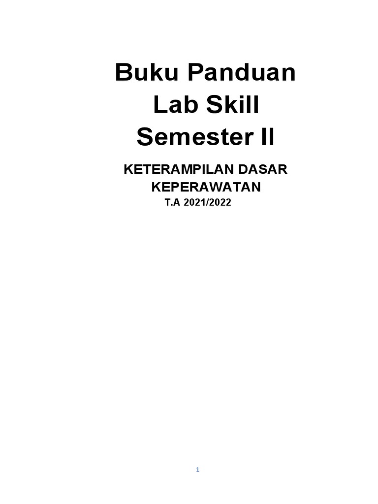 Buku Panduan Lab Skill KDK Semester II 2022 | PDF | Sains & Matematika