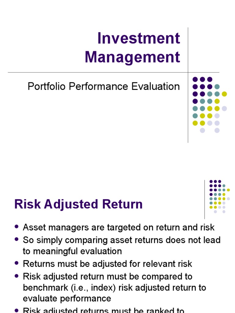 Evaluating Portfolio Performance Through Risk Adjusted Return Metrics Pdf Sharpe Ratio