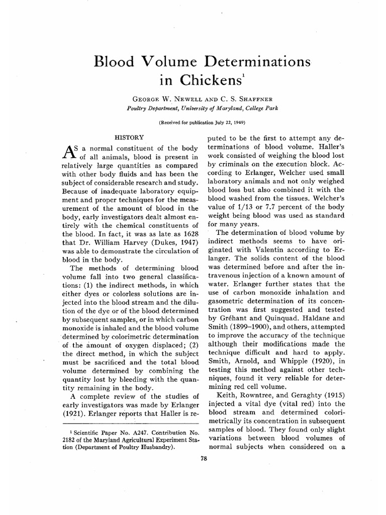 In Chickens | PDF | Blood