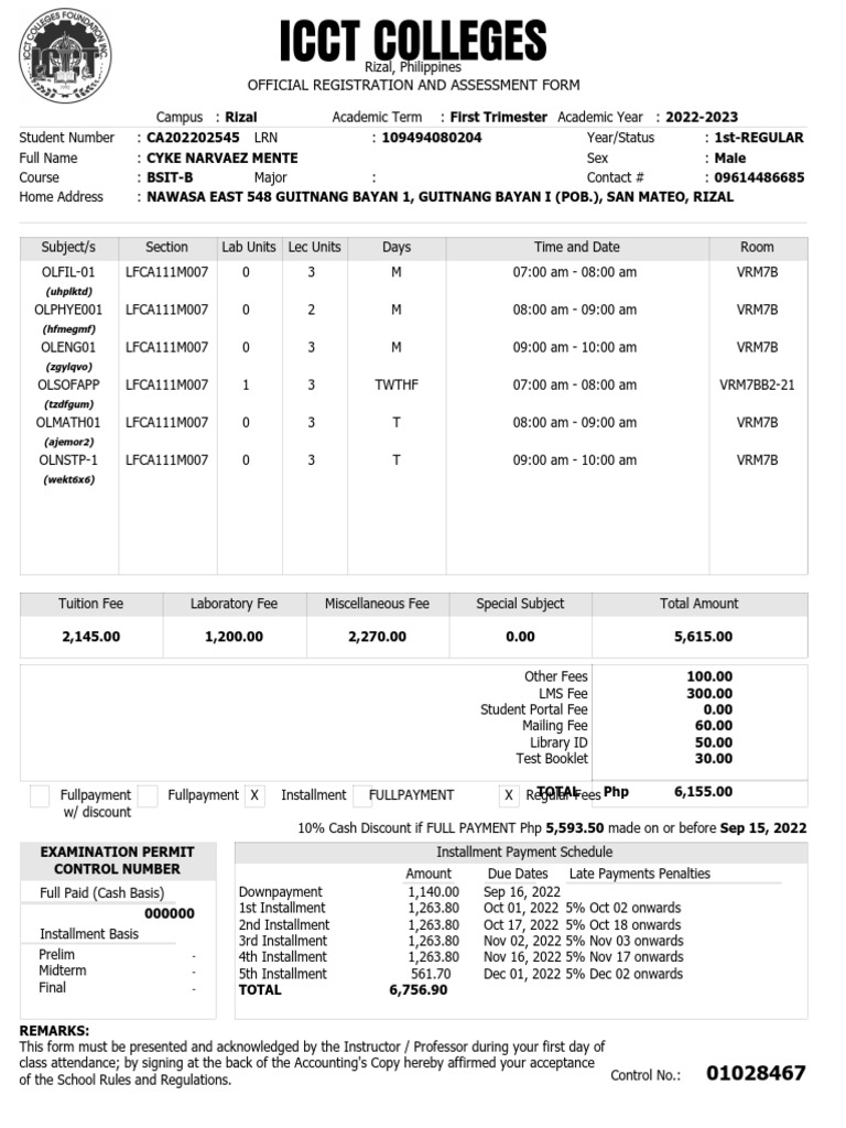 OLFIL-01 Registration Form 2022-2023 | PDF