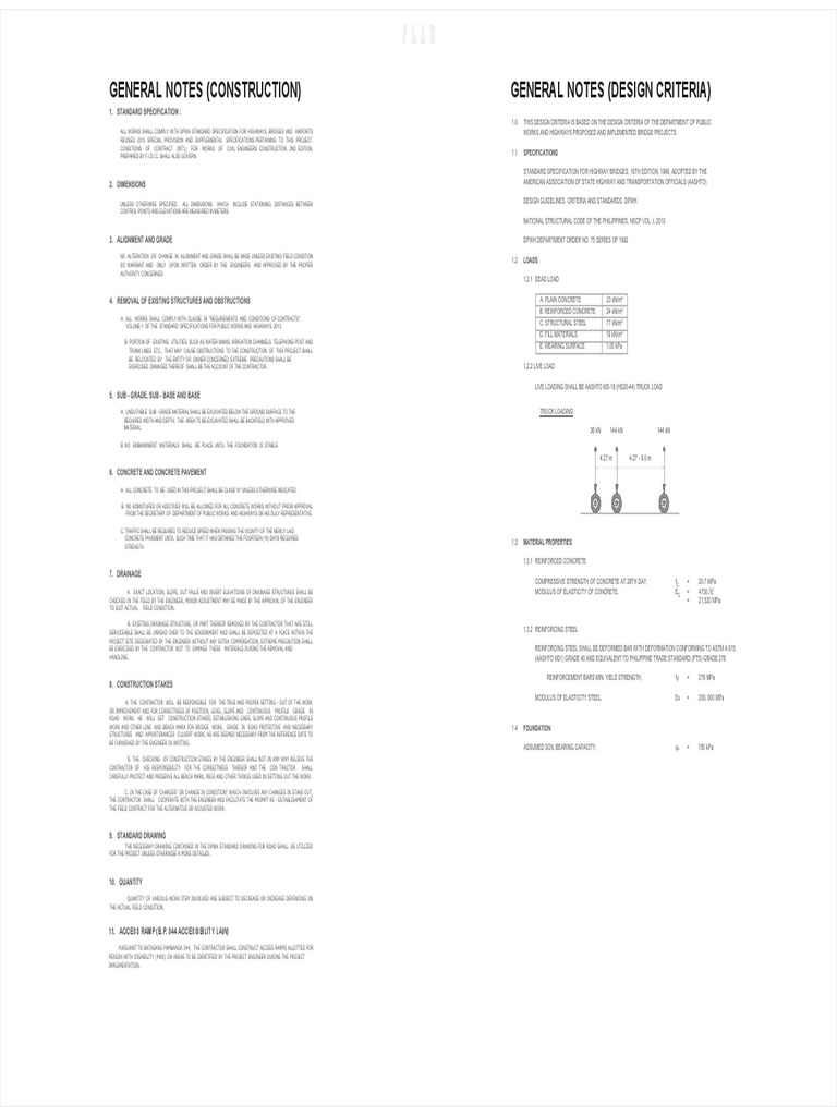 Road Concreting Design Criteria Drawings | PDF | Concrete ...
