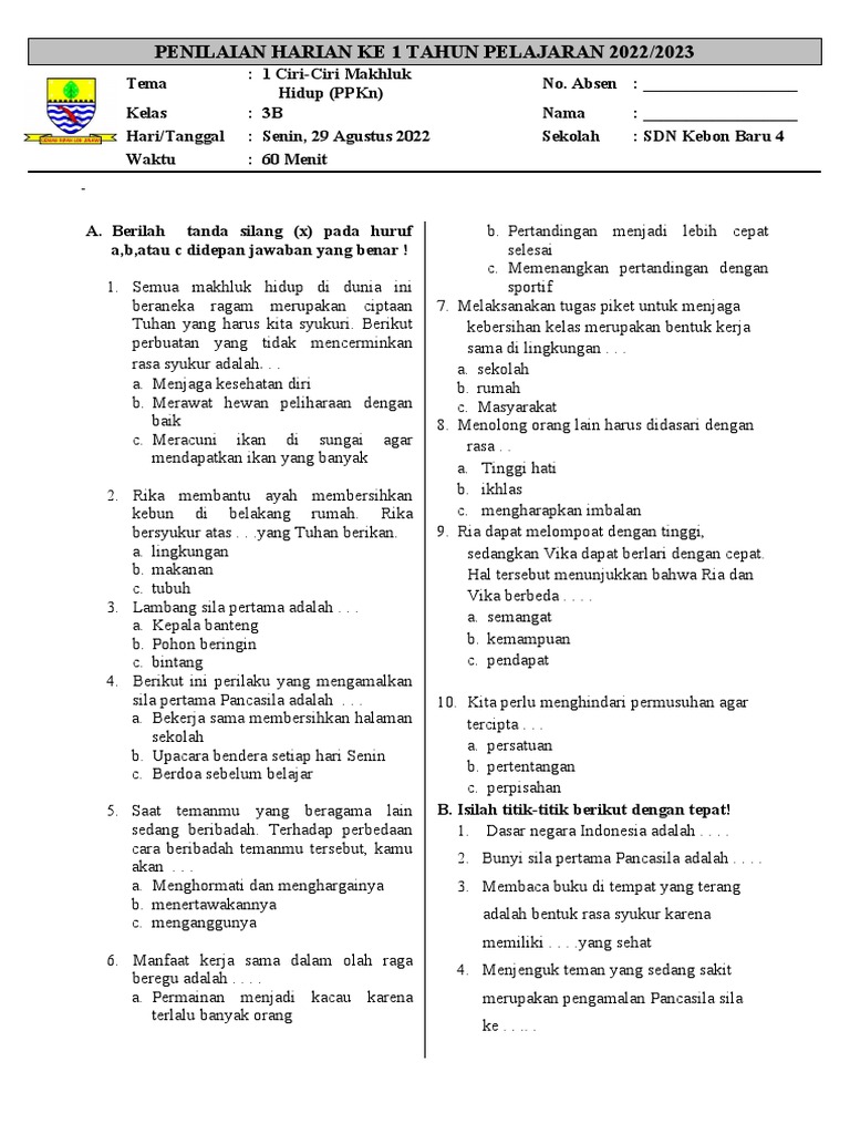 PH 1 PPKN Kls 3 | PDF