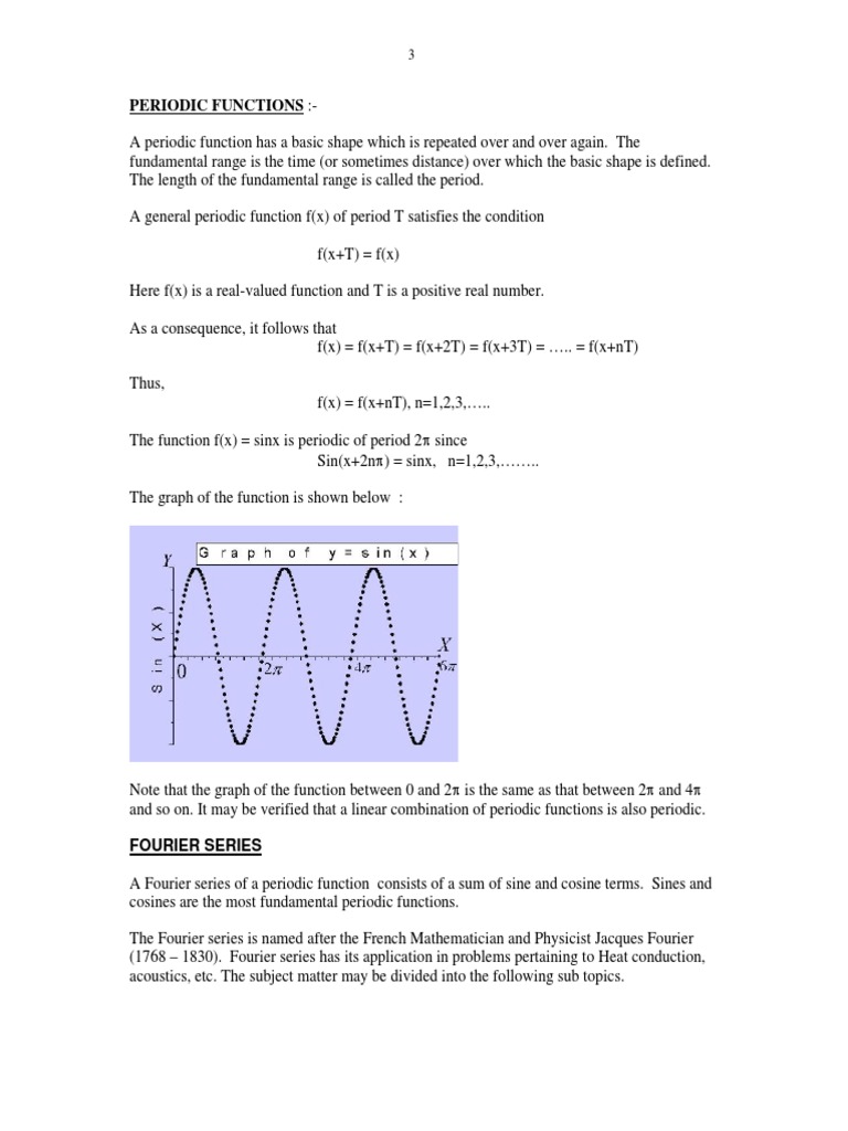 Fourier Series | PDF | Trigonometric Functions | Function (Mathematics) Fourier Series | PDF | Trigonometric Functions | Function (Mathematics)