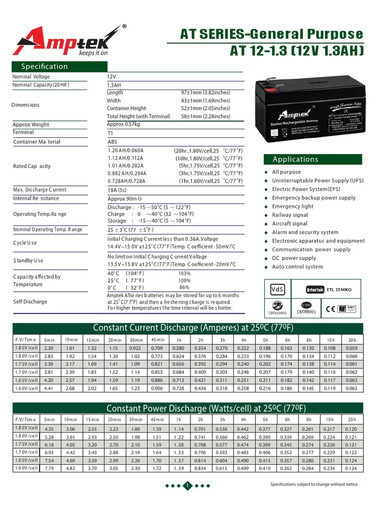 Specifications and Performance Characteristics of the Amptek AT Series ...