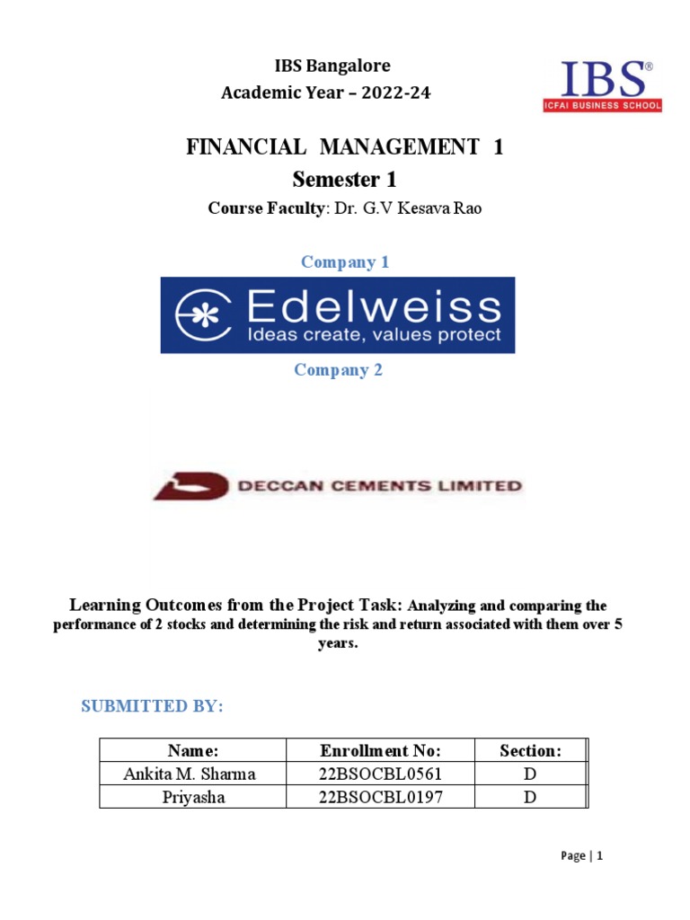 FM Report | PDF | Capital Asset Pricing Model | Beta (Finance)