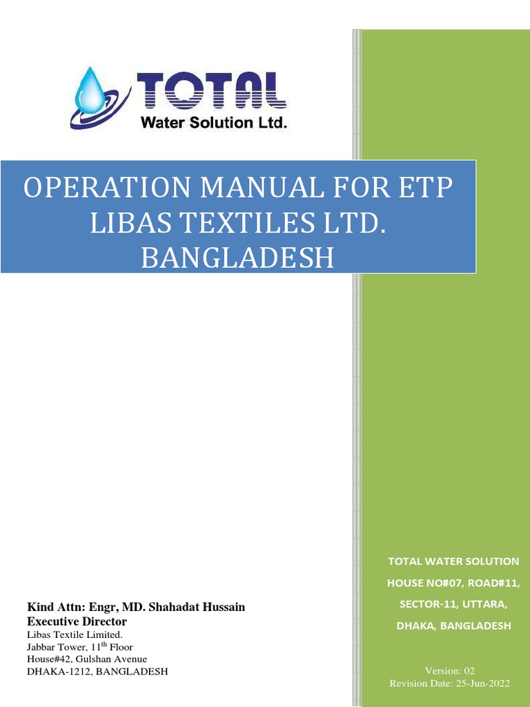 ETP Operation Manual. | PDF | Sewage Treatment | Physical Sciences