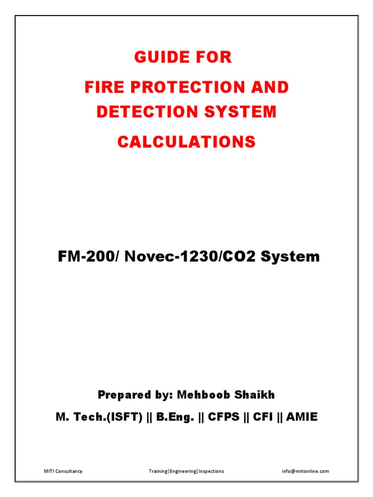 FM200 NOVEC 1230 CO2 Calculations 1662885657 | PDF | Volume | Pressure