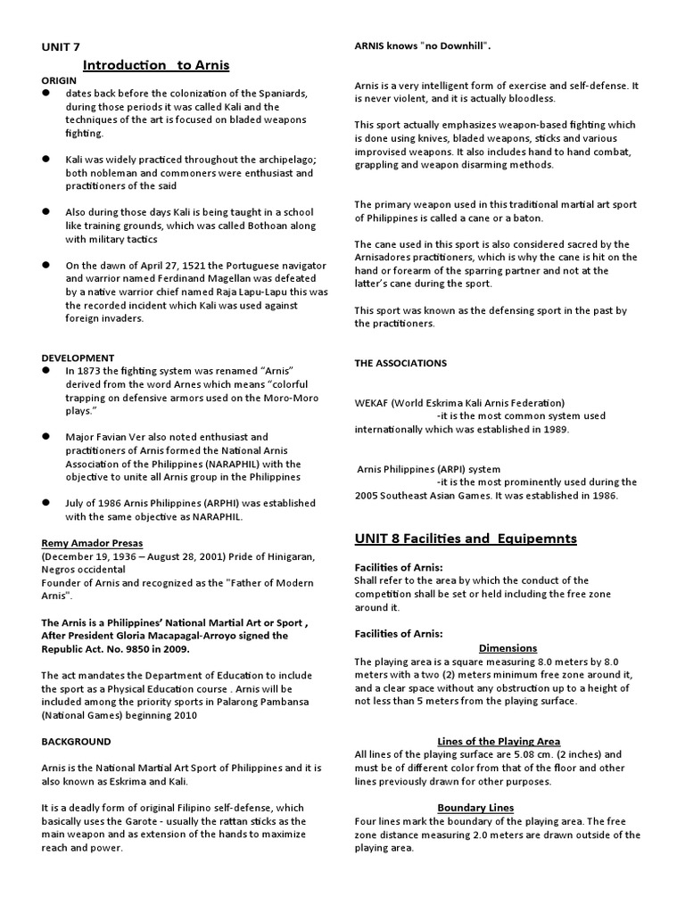 Unit 7 & 8 | PDF | Fencing | Combat Sports