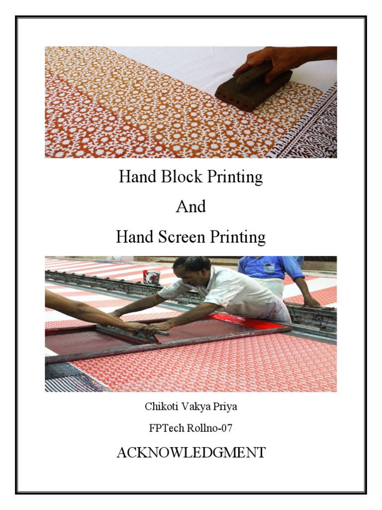 Hand Block & Screen Printing Guide | PDF | Textiles | Dyeing