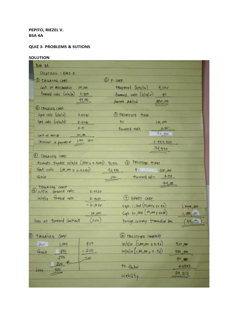 Quiz 3 Problems | PDF | Hedge (Finance) | Debits And Credits Quiz 3 Problems | PDF | Hedge (Finance) | Debits And Credits