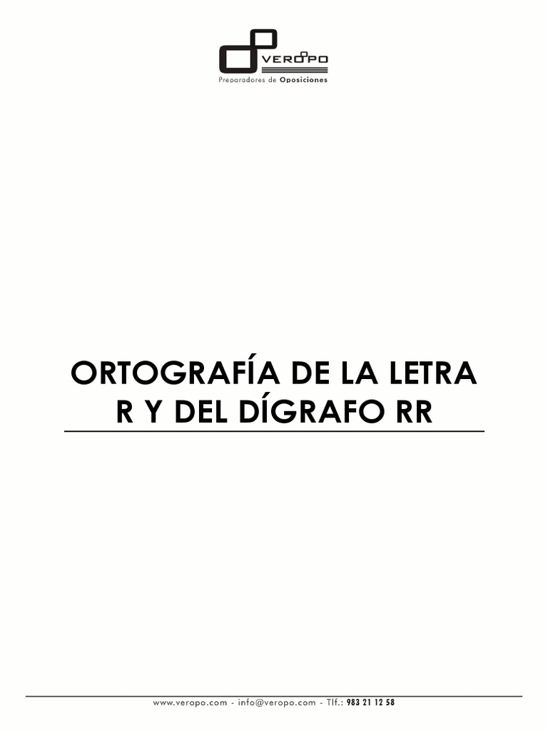 Ortografia de Las Letra R y El Digrafo RR | PDF