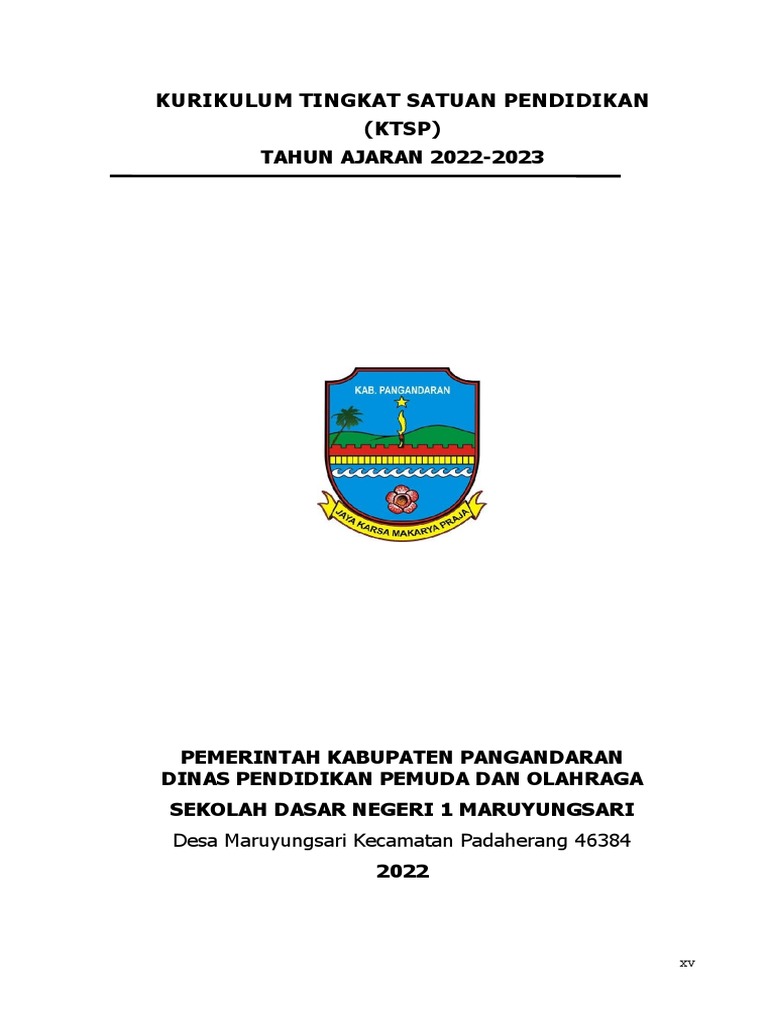 Cover Dan Lembar Pengesahan KTSP 2022 | PDF