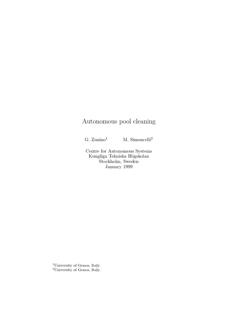 Autonomous Pool Cleaning | PDF | Sound | Sonar