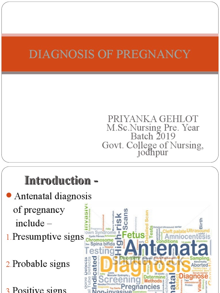 Antenatal Diagnosis of Preg | PDF | Pregnancy | Vagina
