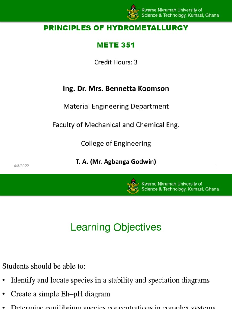 Hydrometallurgy: Leaching Diagrams | PDF | Chemistry | Process Engineering