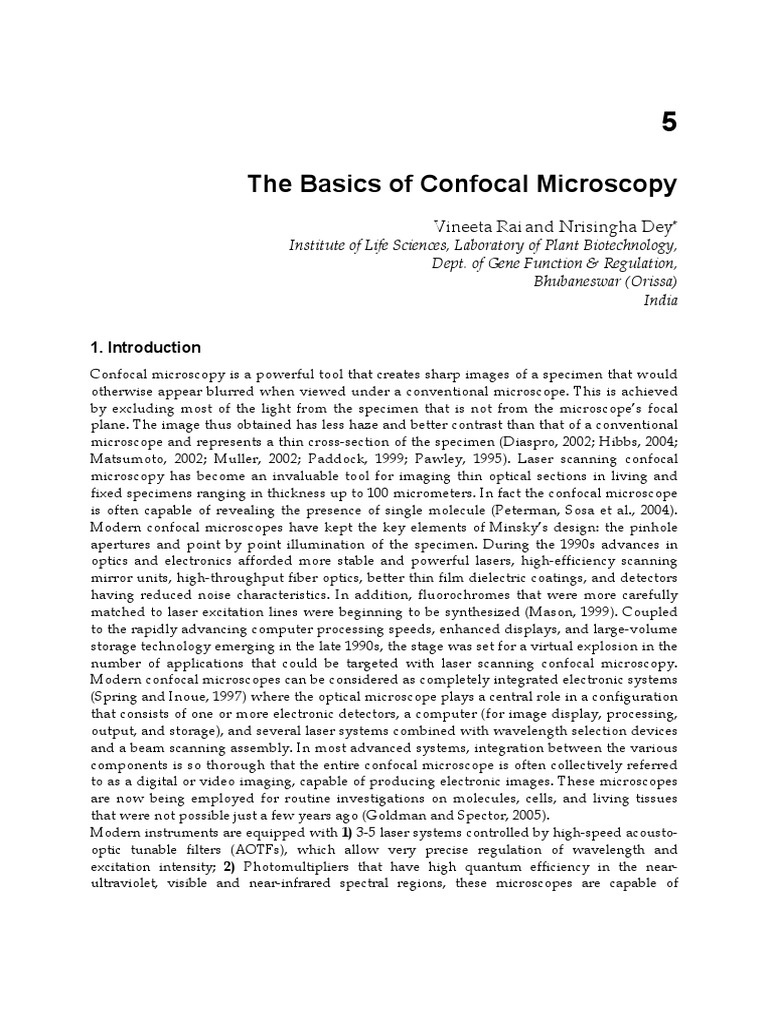 The Basics of Confocal Micros | PDF | Confocal Microscopy | Angular Resolution
