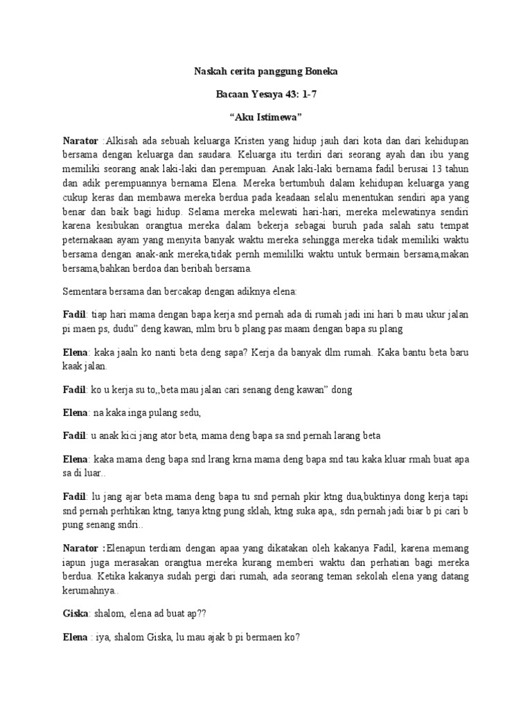 Naskah Cerita Panggung Boneka | PDF | Kesehatan Holistik