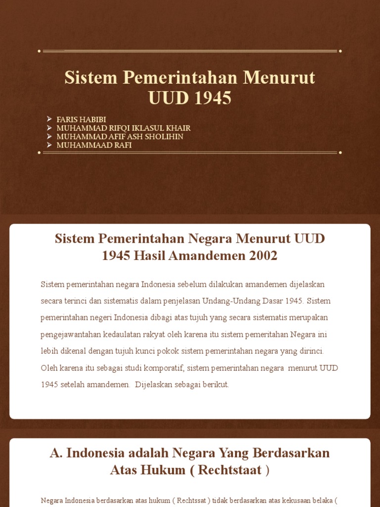Sistem Pemerintahan Menurut Uud 1945 Pdf 