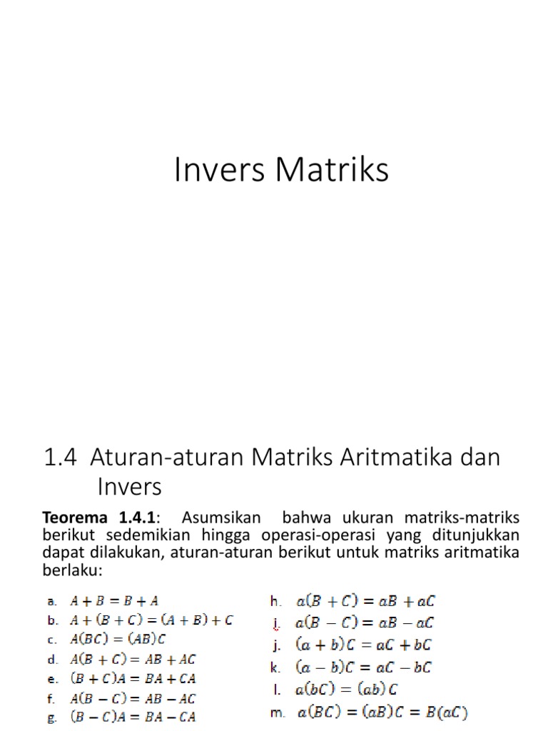 Pertemuan 4 Invers Matriks | PDF