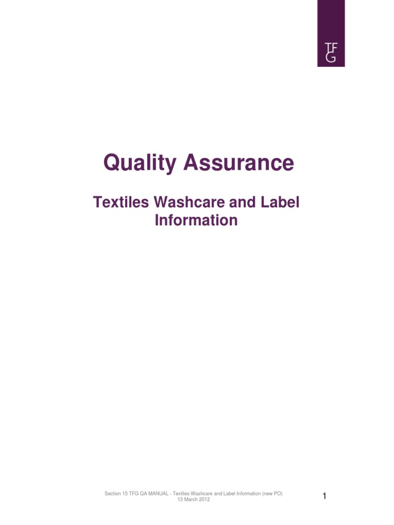 Section 15 TFG QA MANUAL - Textiles Washcare and Label Information ...
