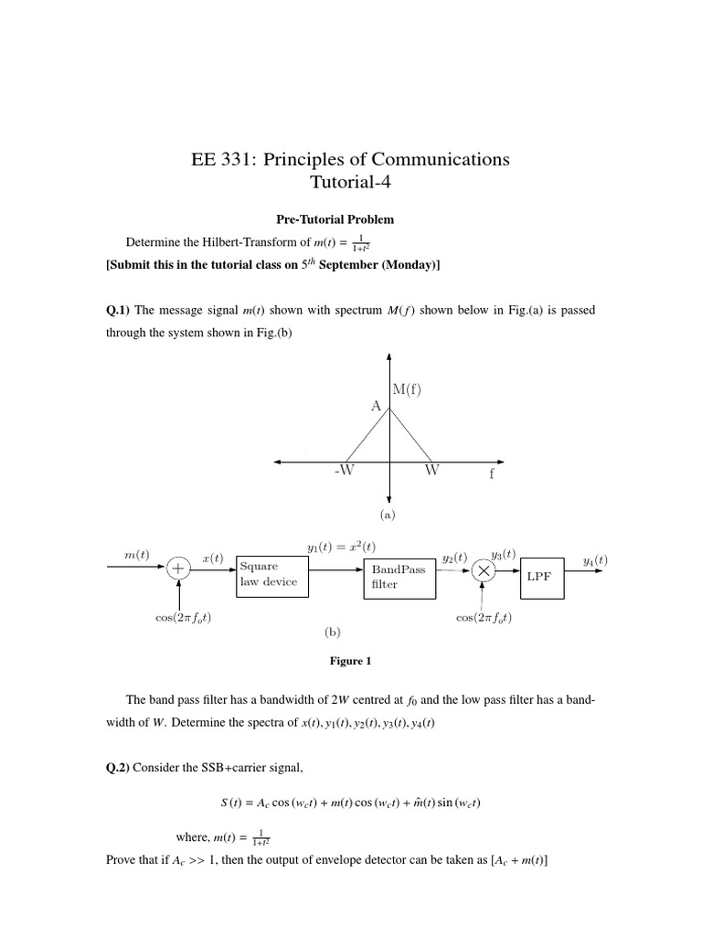 EE331 Tutorial 4Q | PDF