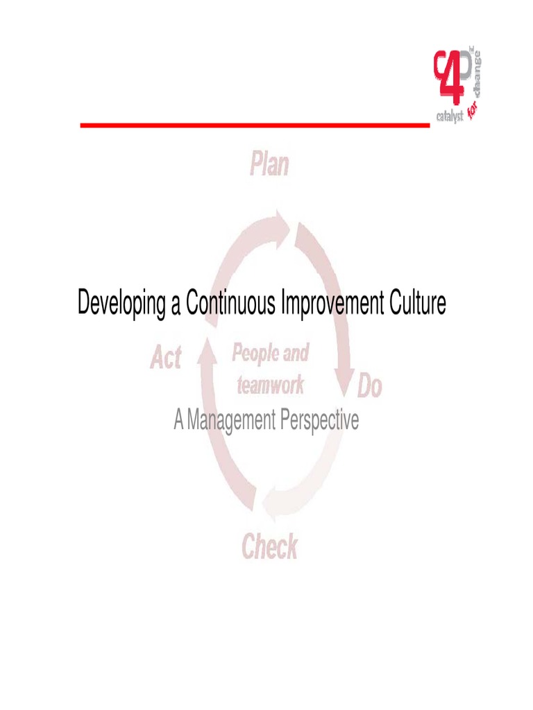 Developing A Continuous Improvement Culture | PDF | Employment | Inventory