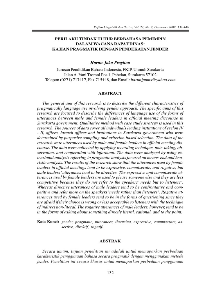 Perilaku Tuturan Pemimpin | PDF | Linguistics | Human Communication