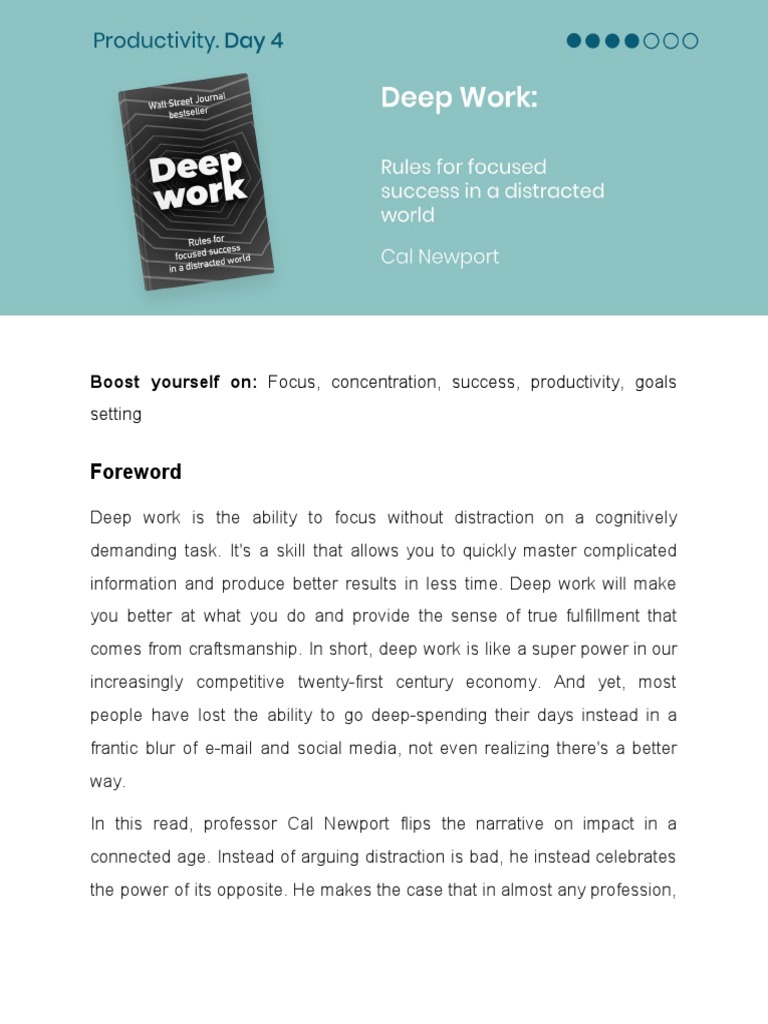 Day4-Deep Work | Download Free PDF | Automation | Attention
