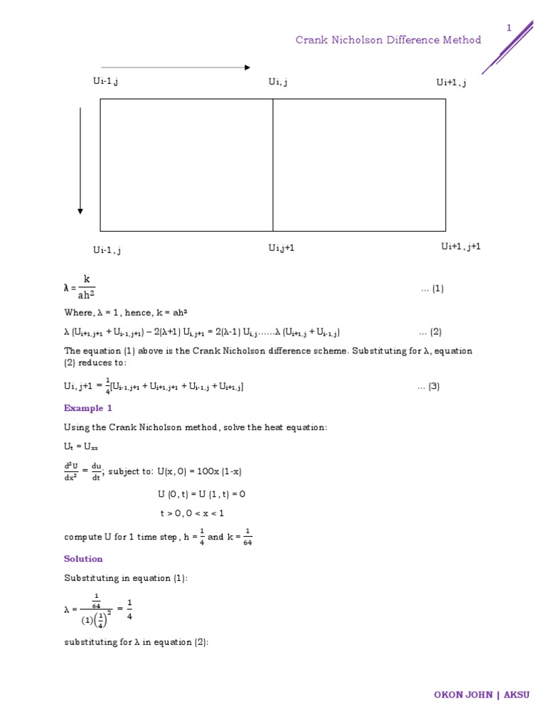 Crank Nicholson Difference Method 1 | PDF | Applied Mathematics | Mathematical Objects