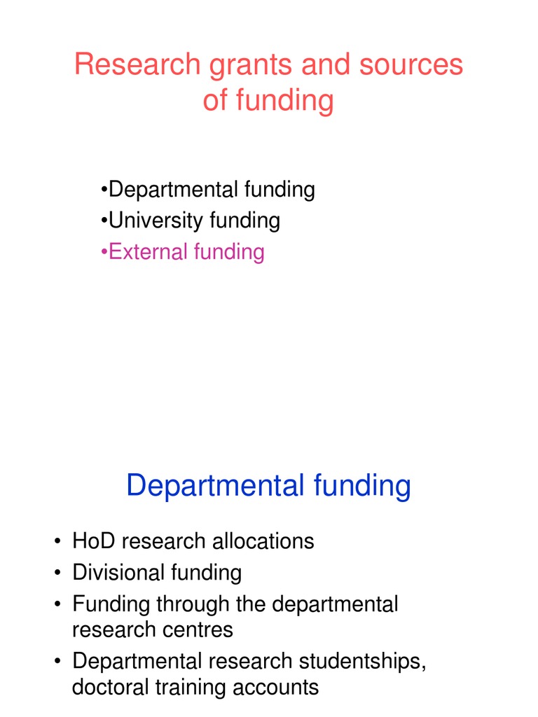 Funding Sources for Research Grants | PDF | Grant (Money) | Doctor Of ...