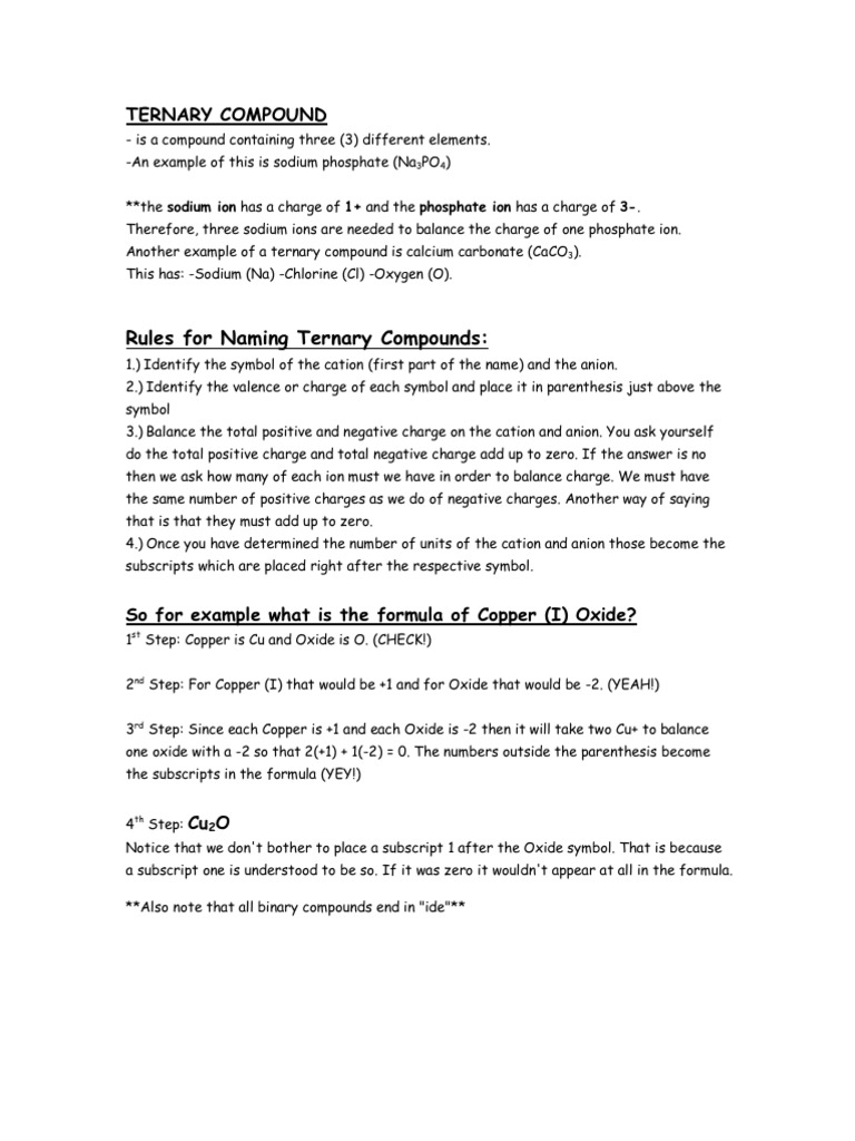 Ternary Compounds and Acids Overview | PDF