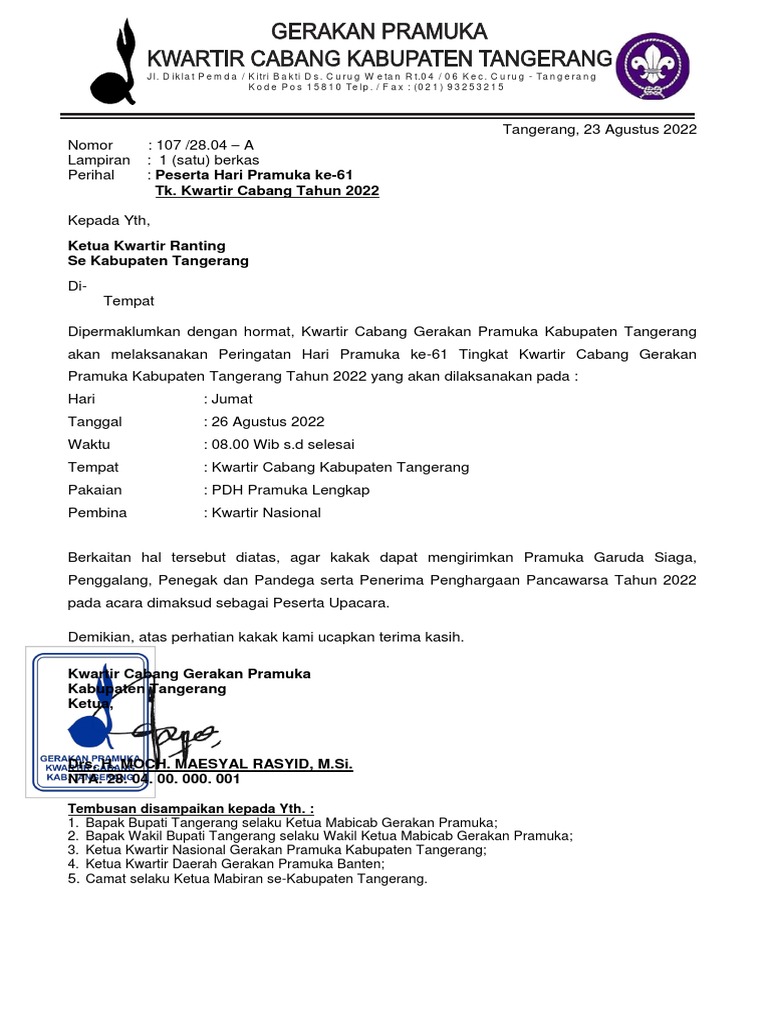 107 Surat Permohonan Pasukan Upacara | PDF 107 Surat Permohonan Pasukan Upacara | PDF